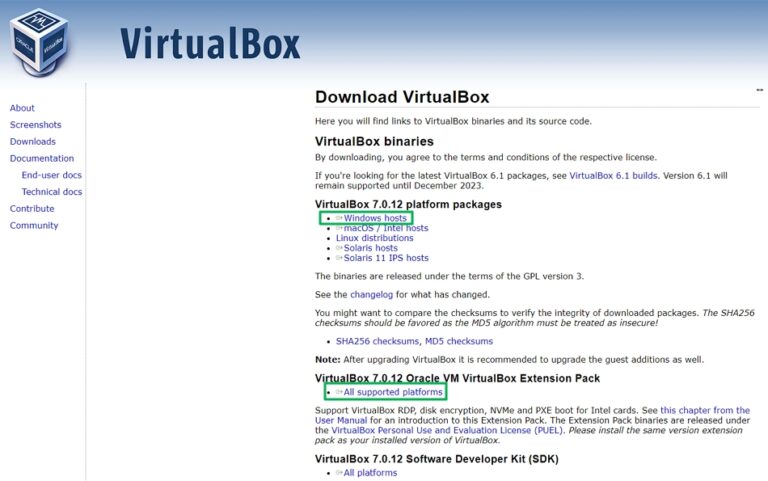 Oracle VM VirtualBox: 다운로드 및 설치
